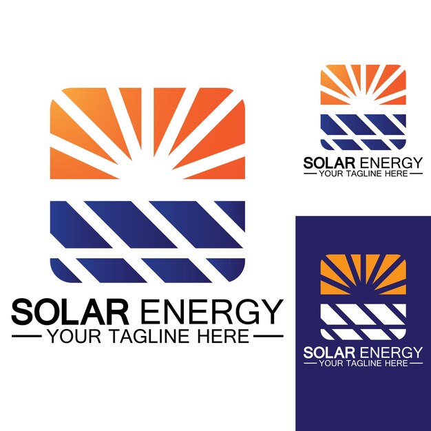 Vibrant Solar Energy Emblem Collection with Customizable Tagline ...