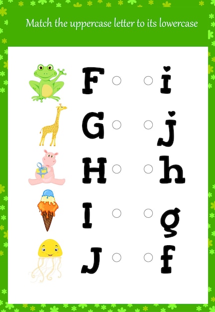 Adorable Creatures Match Uppercase to Lowercase Letters | Jiffy Designs