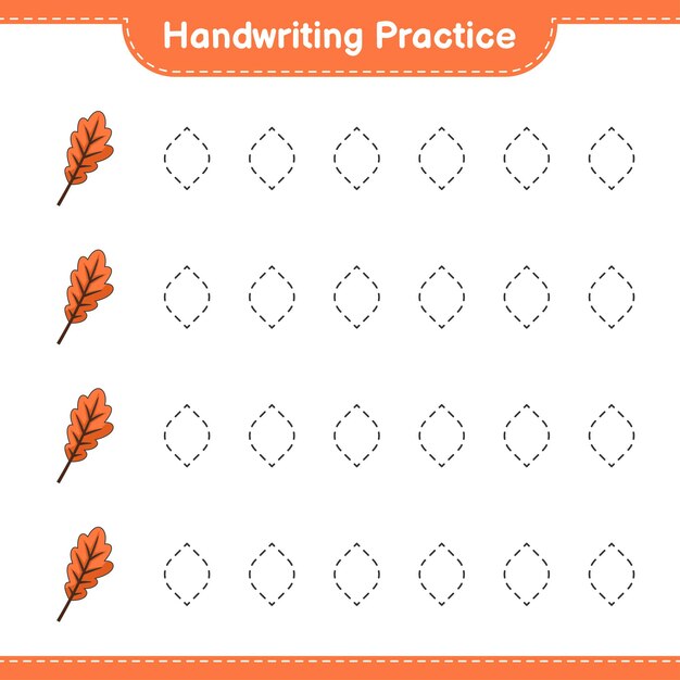 Autumn Leaf Handwriting Practice with Oval Shapes | Jiffy Designs