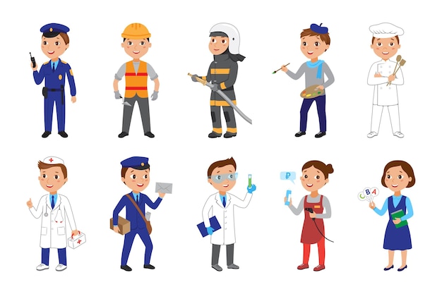 Vector set of various professions for kids | Jiffy Designs