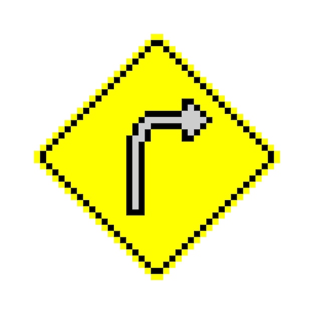 Pixelated Hammer Warning Sign on Yellow Background | Jiffy Designs