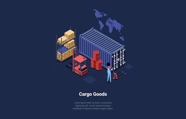 Vibrant Cargo Containers, Global Logistics Network Illustration | Jiffy ...