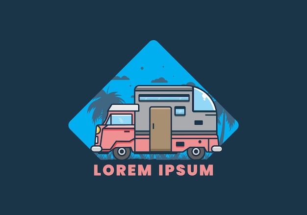 Vibrant Retro Camper Van Adventure Logo Design | Jiffy Designs