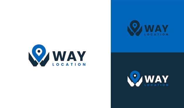 Minimalist Blue and Navy Location Pointer Logo Design | Jiffy Designs