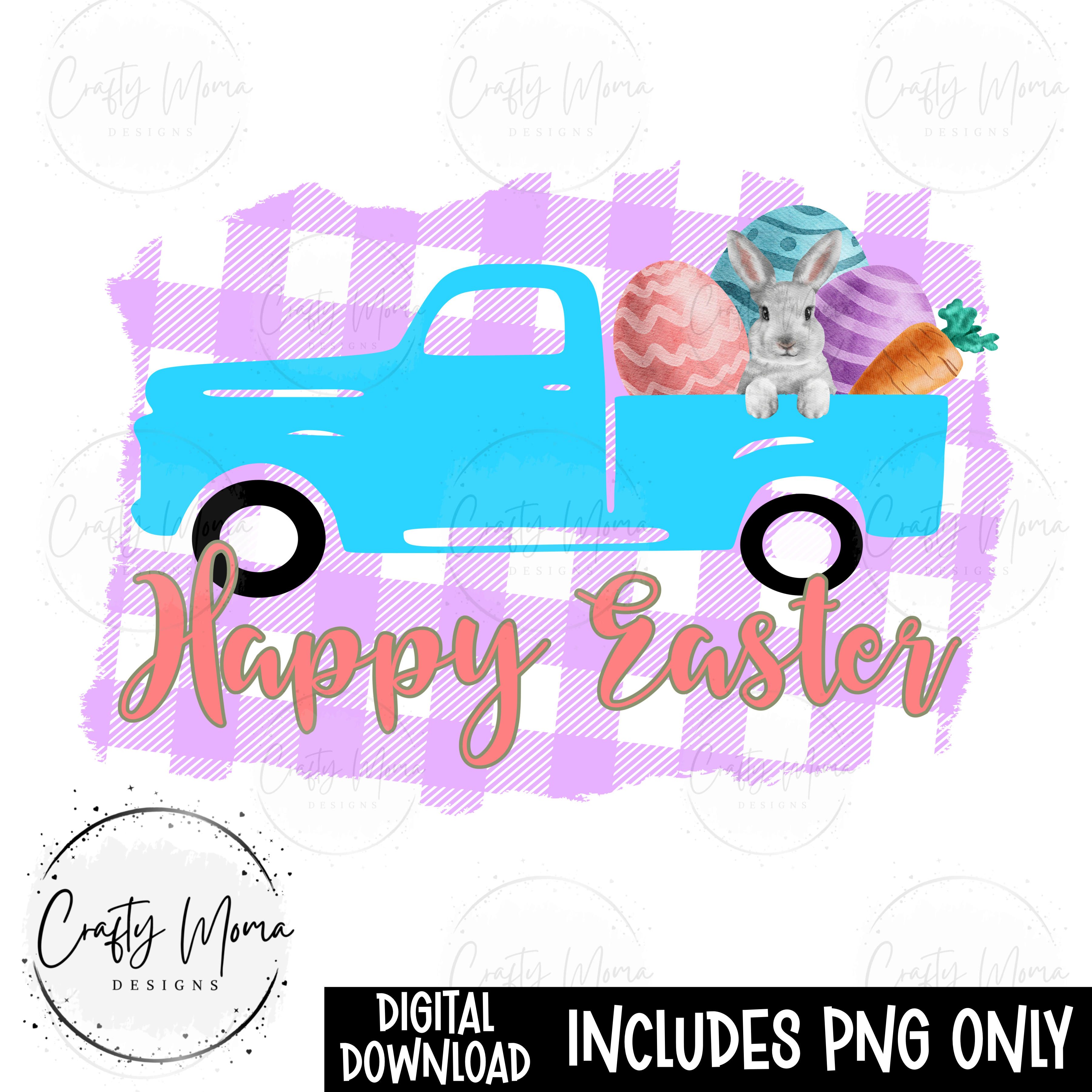 'Happy Easter' Vintage Truck Carrying Festive Spring Symbols | Jiffy ...