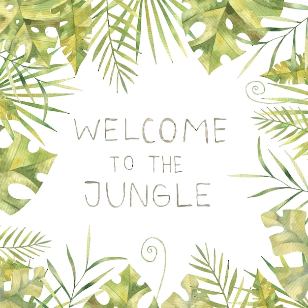 Vibrant Tropical Leaves Framing 'Welcome to the Jungle' Text | Jiffy ...