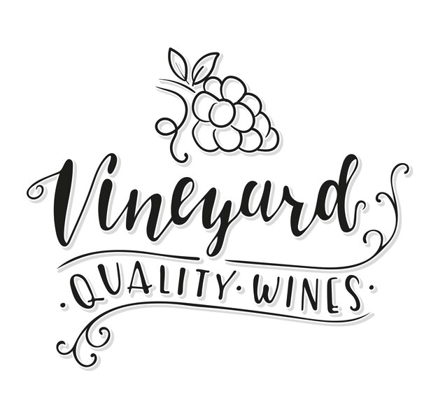 Elegant Vineyard Signage with Flourishing Grape Cluster | Jiffy Designs