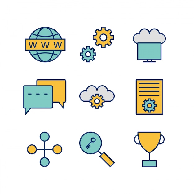 Vibrant Tech Icons Illustrating Digital Connectivity and Innovation ...