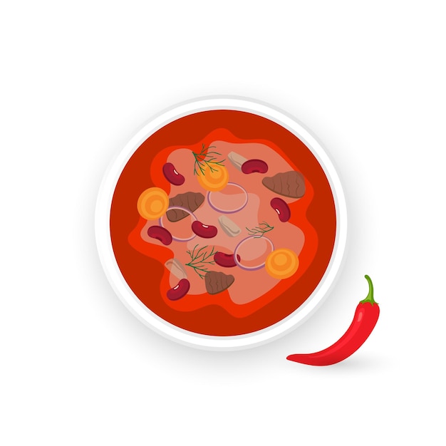 Vibrant Chili Pepper Medley in Fiery Red Broth | Jiffy Designs