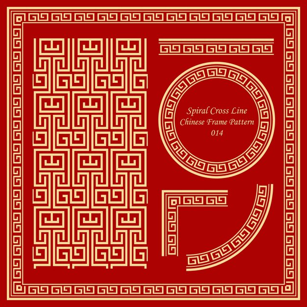 Elegant Chinese Fretwork Pattern in Vibrant Red | Jiffy Designs