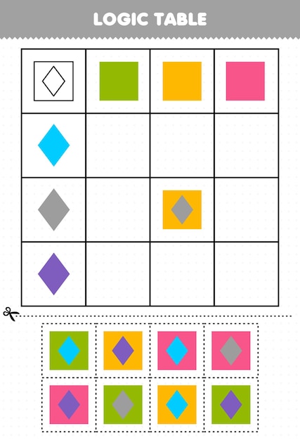 Vibrant Geometric Shapes and Patterns in Logic Table Layout | Jiffy Designs