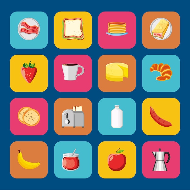 Vibrant Collection of Delectable Food and Drink Icons | Jiffy Designs