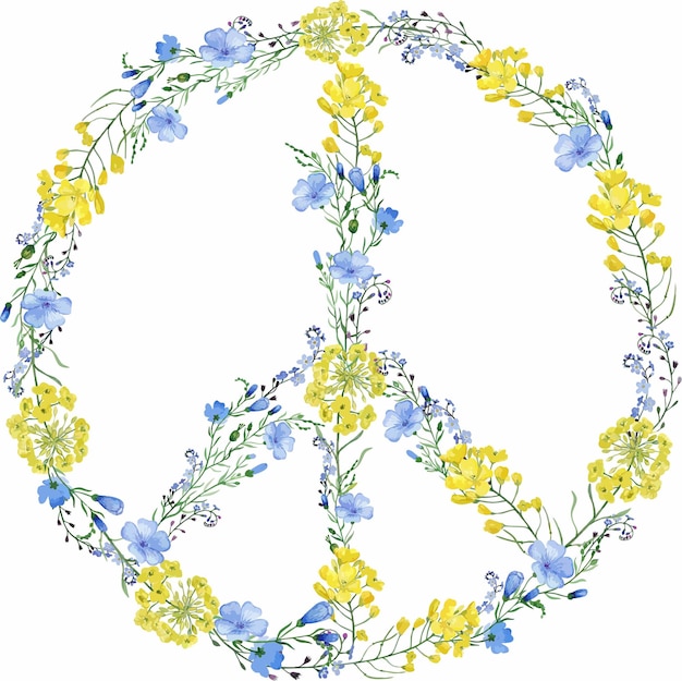 Vibrant Floral Peace Symbol Composed of Blooming Spring Flowers | Jiffy ...