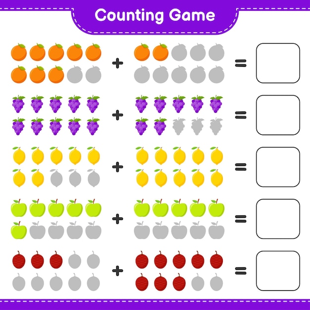 Counting Game with Vibrant Fruits and Vegetables | Jiffy Designs