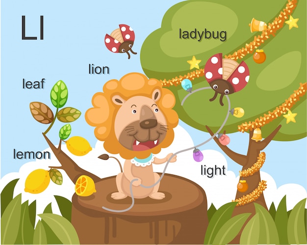 Vibrant Children's Illustration with Lion and Ladybug Characters ...