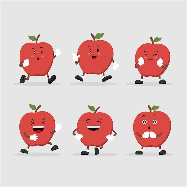 Cheerful Cartoon Apples with Expressive Faces and Limbs | Jiffy Designs