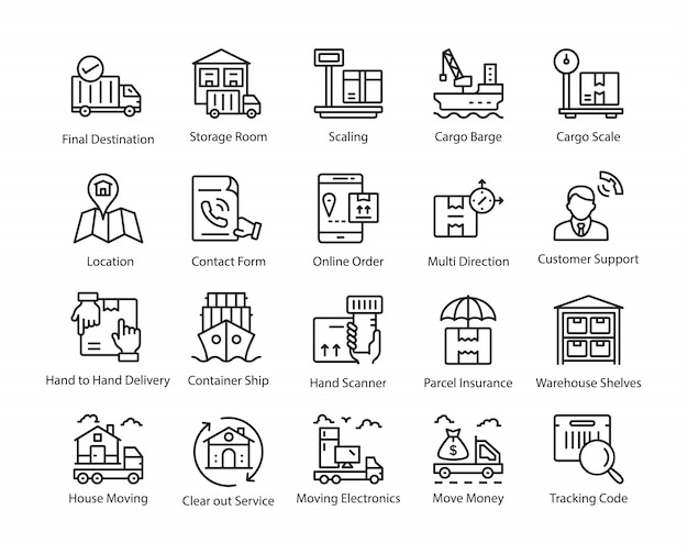 A Comprehensive Collection of Streamlined Logistics Icons | Jiffy Designs