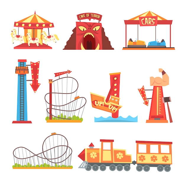 Vibrant Carnival Attractions and Amusement Park Elements | Jiffy Designs