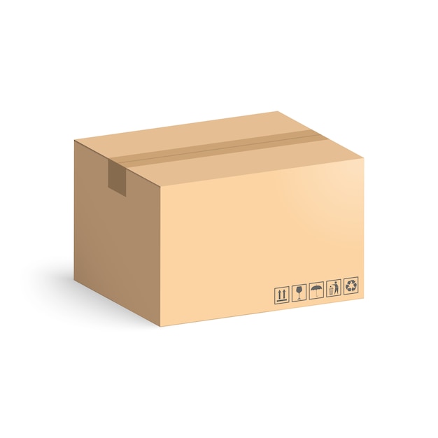 Sturdy Cardboard Box with Shipping Labels and Symbols | Jiffy Designs