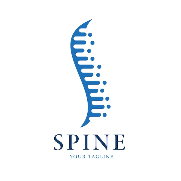 Elegant Blue Spine Silhouette with Dotted Accents | Jiffy Designs