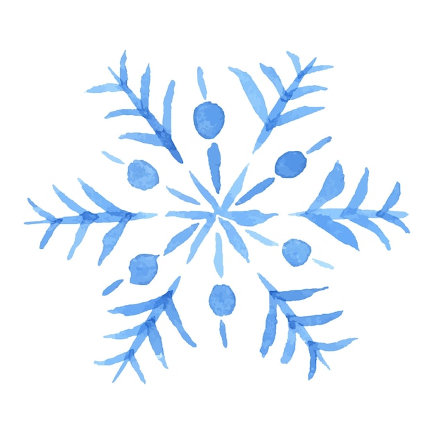 Icy Blue Snowflake with Intricate Branches and Ornaments | Jiffy Designs