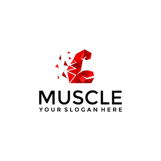 Powerful Crimson Muscle Emblem with Slogan | Jiffy Designs