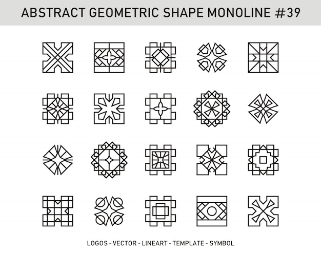 Monoline Abstract Geometric Shapes and Logos Collection | Jiffy Designs