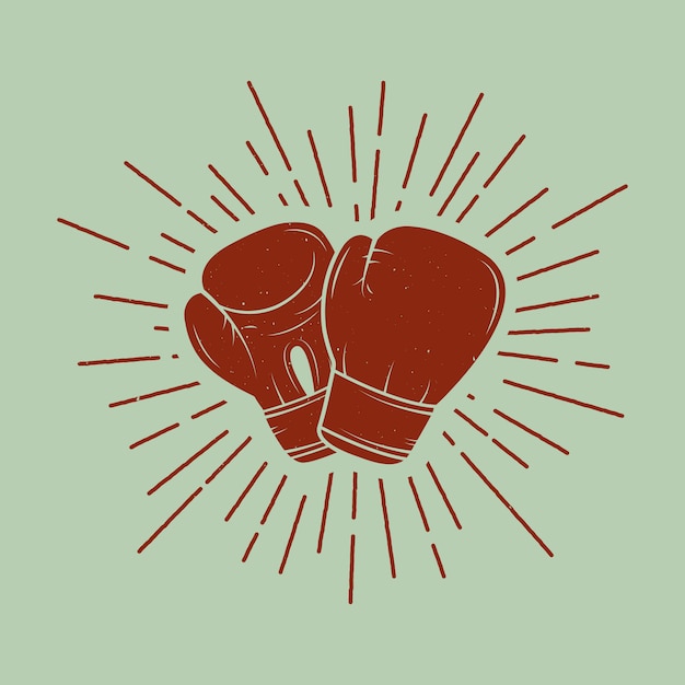 Striking Red Boxing Gloves with Radiant Sunburst | Jiffy Designs