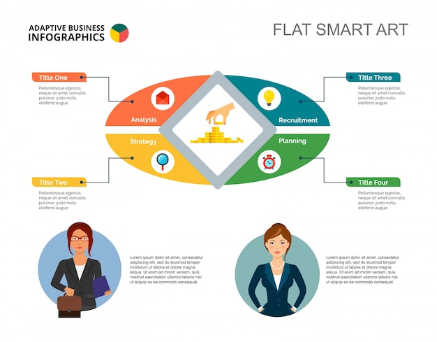 Flat Smart Art Adaptive Business Infographics with Portraits | Jiffy ...