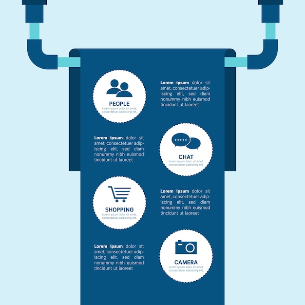 Stylized Blueprint Design with Icons and Text Placeholders | Jiffy Designs