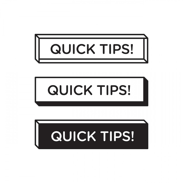 Minimalist Black and White Quick Tips Text Banners | Jiffy Designs