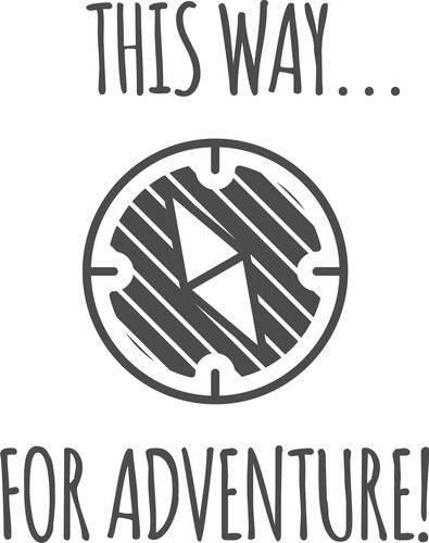 Camping Vintage Label With Compass And Typography Quote - This Way For ...