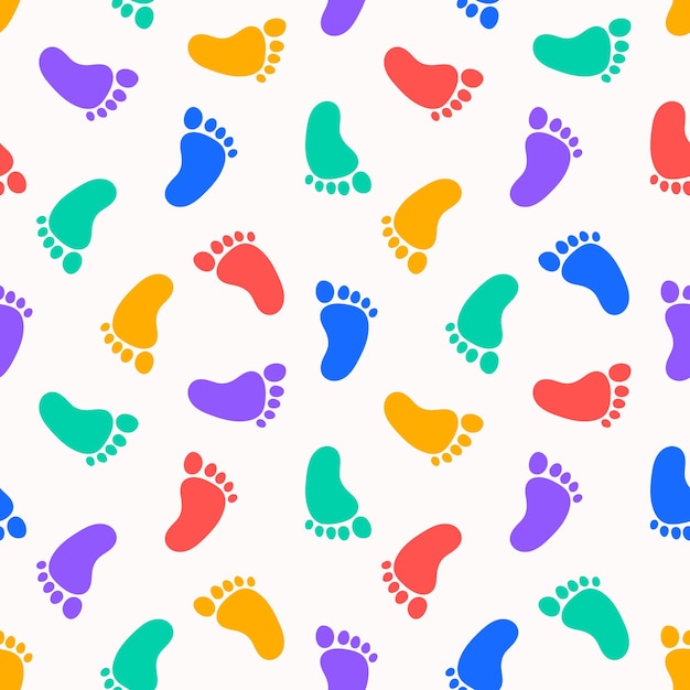Vibrant Footprint Pattern: A Colorful Celebration of Steps | Jiffy Designs