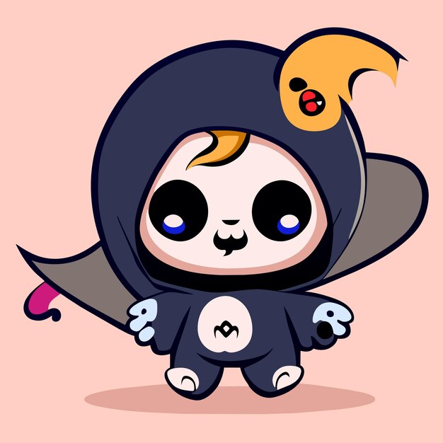 Adorable Panda Wearing Spooky Costume | Jiffy Designs