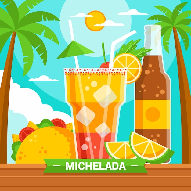 Vibrant Tropical Michelada Cocktail Scene | Jiffy Designs