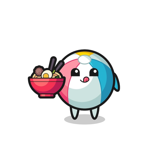 Cute Cartoon Puffin Holding a Bowl of Delicious Ramen | Jiffy Designs