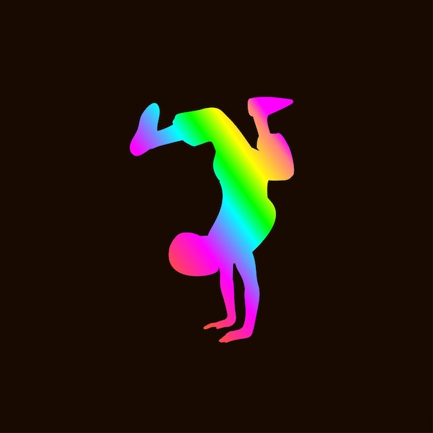 Vibrant Silhouette of Gymnast in Acrobatic Pose | Jiffy Designs