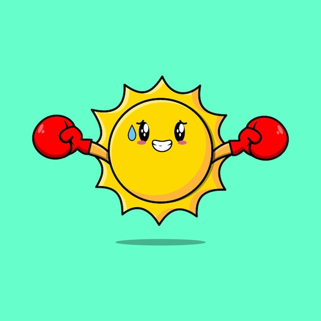 Cheerful Sun Flexing Cartoon Muscles | Jiffy Designs