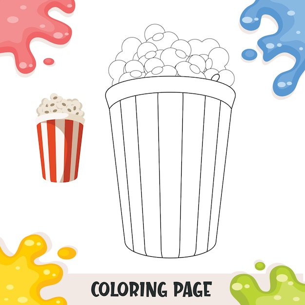 Colorful Popcorn Bucket on Vibrant Splatter Background | Jiffy Designs