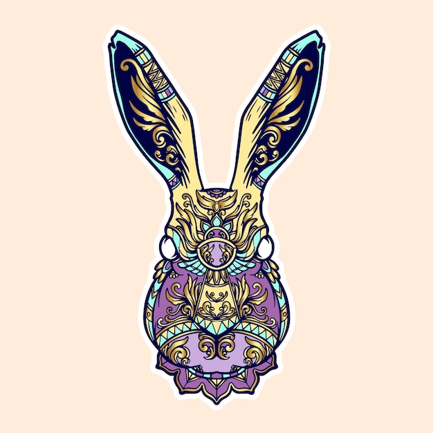 Ornate Rabbit Illustration with Vibrant Floral Patterns | Jiffy Designs