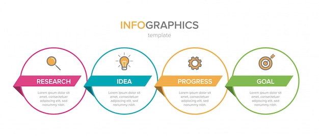 Vibrant Infographic Template Showcasing Four Key Stages of Progress ...