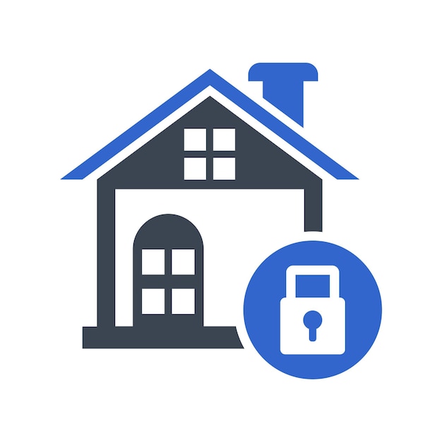 Secure Home Icon with Padlock and House Silhouette | Jiffy Designs