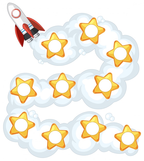 Soaring Rocket and Shining Star Shapes in the Clouds | Jiffy Designs