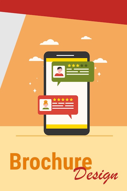 Vibrant Mobile Testimonials and Ratings in Stylized Brochure Design ...