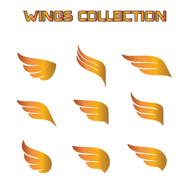 Vibrant Wing Symbols in Fiery Orange Hues | Jiffy Designs