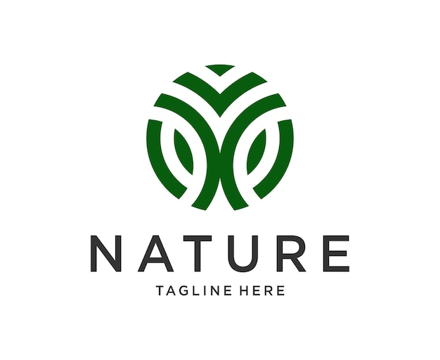 Elegant Green Nature Emblem with Organic Leaf Motif | Jiffy Designs