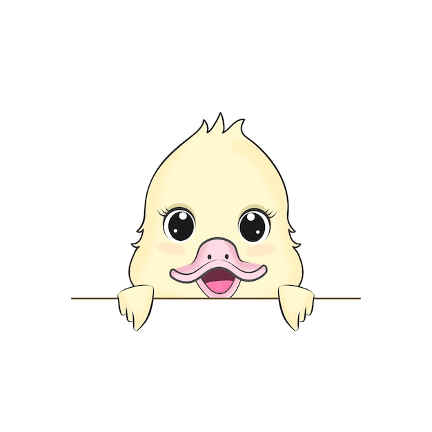 Adorable Peeking Duck with Charming Facial Features | Jiffy Designs