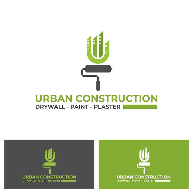 Modern Green and Gray Construction Company Logo | Jiffy Designs