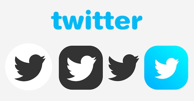 Iconic Twitter Bird Logos in Vibrant Blue and Black | Jiffy Designs