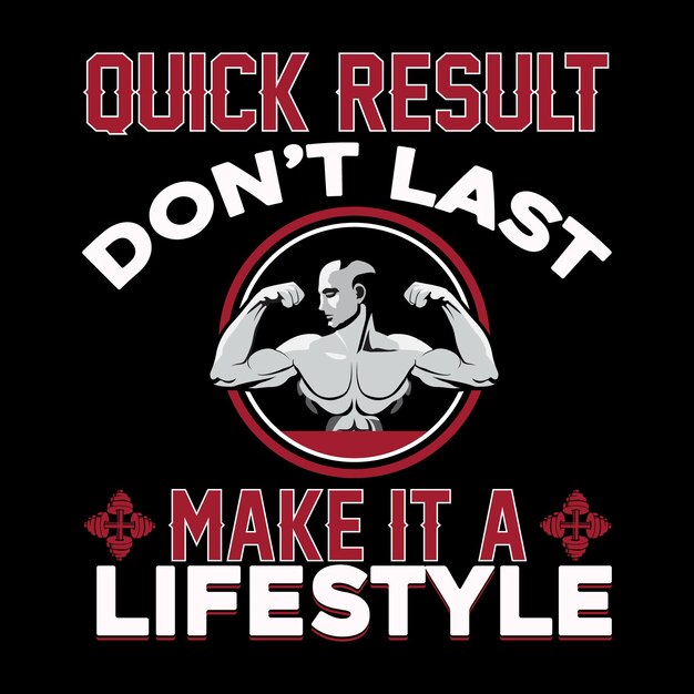 Muscular Motivational Slogan with Powerful Bodybuilder Silhouette ...